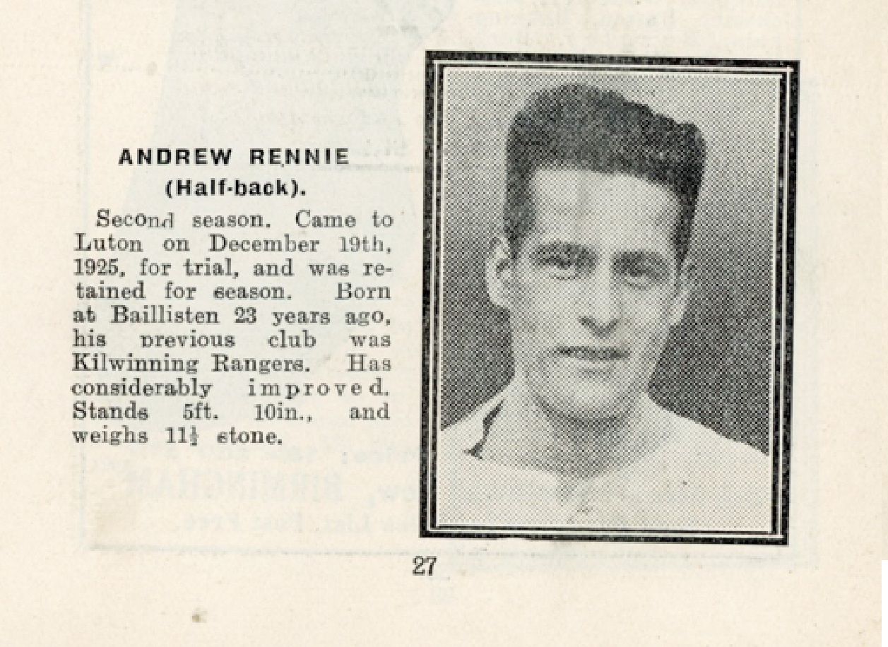 Andy Rennie | Hatters Heritage | A History of Luton Town FC