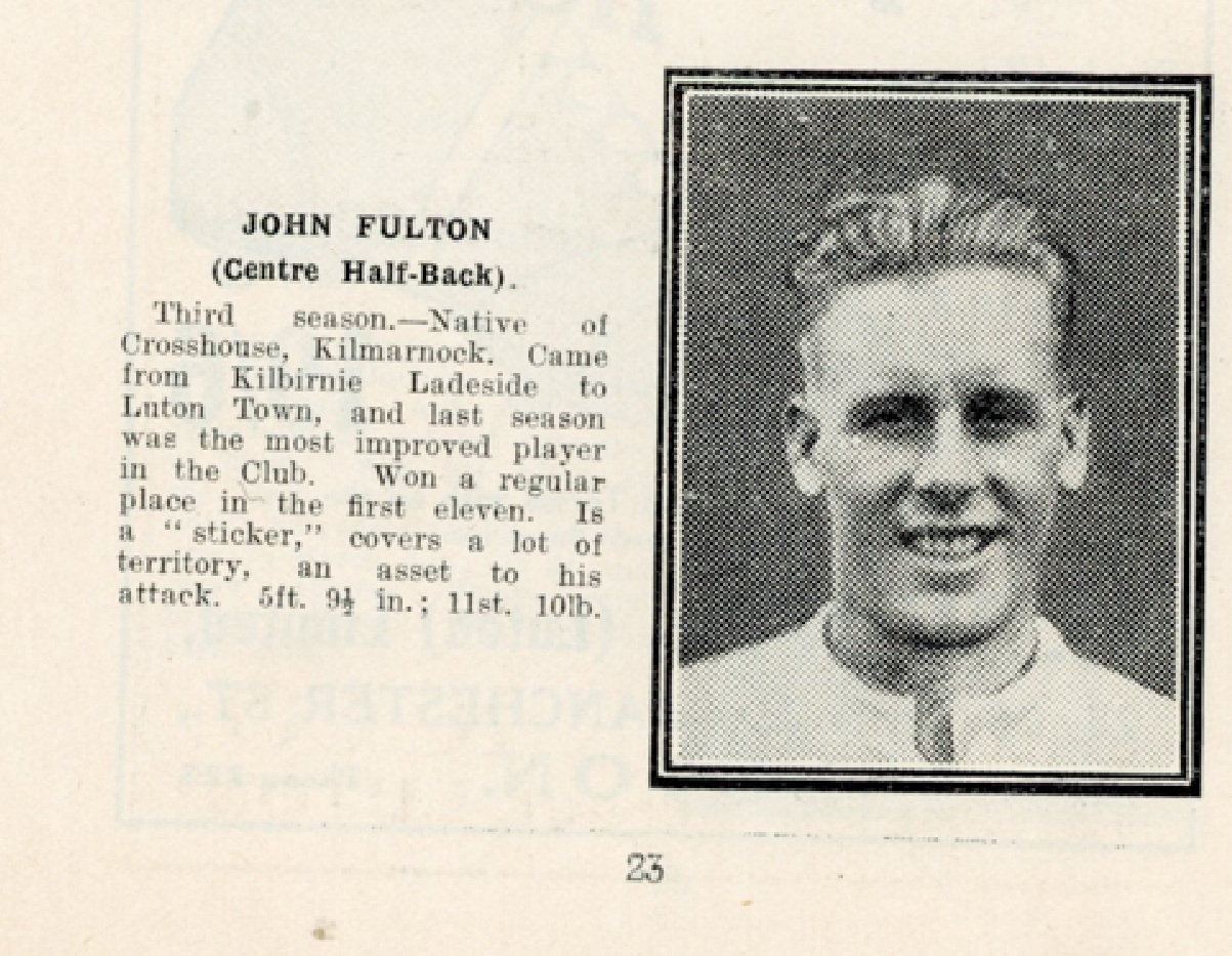 John Fulton | Hatters Heritage | A History of Luton Town FC