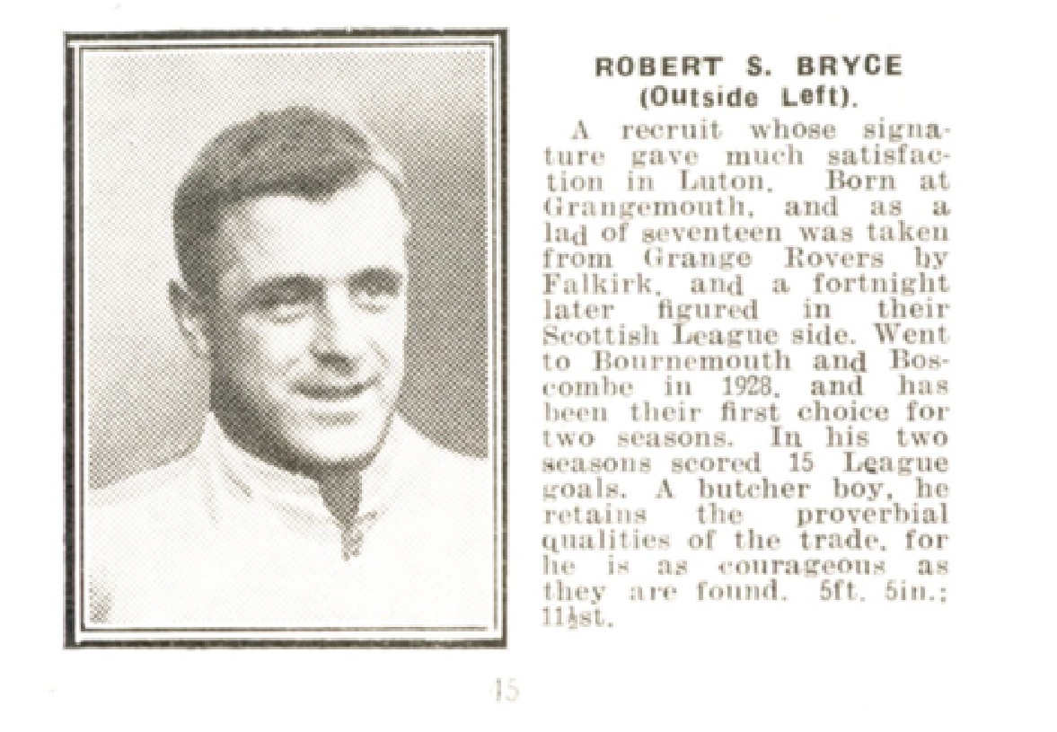 Robert Bryce | Hatters Heritage | A History of Luton Town FC