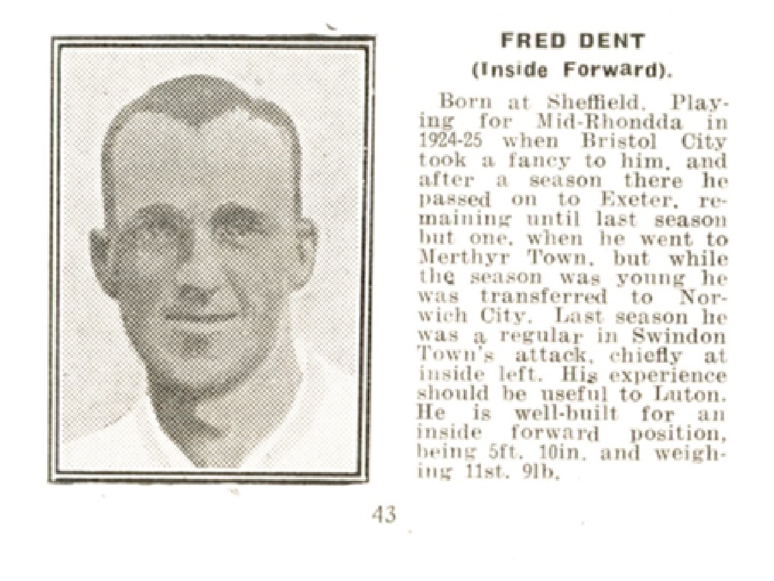 Fred Dent | Hatters Heritage | A History of Luton Town FC