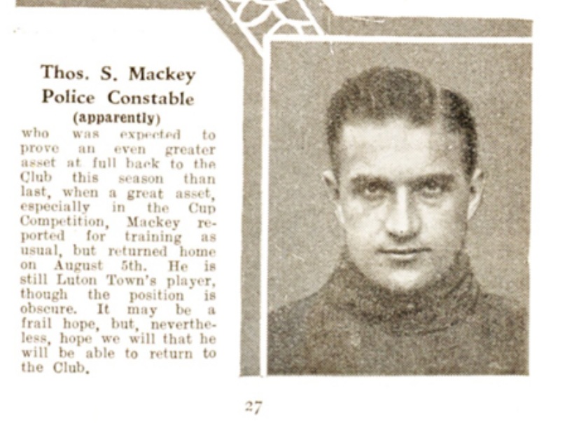 Tom Mackey | Hatters Heritage | A History of Luton Town FC