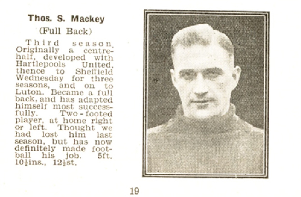 Tom Mackey | Hatters Heritage | A History of Luton Town FC