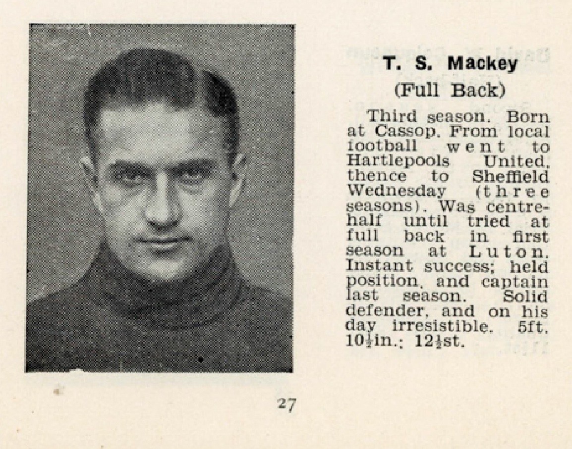 Tom Mackey | Hatters Heritage | A History of Luton Town FC