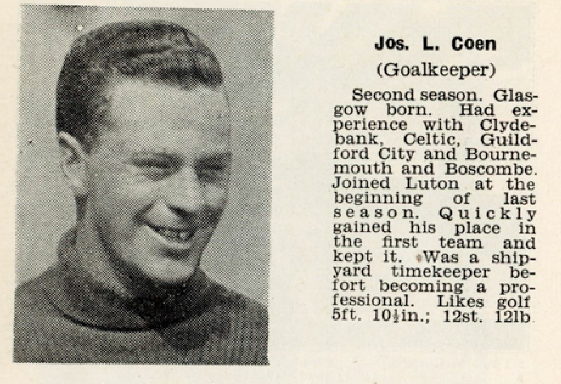 Joe Coen | Hatters Heritage | A History of Luton Town FC