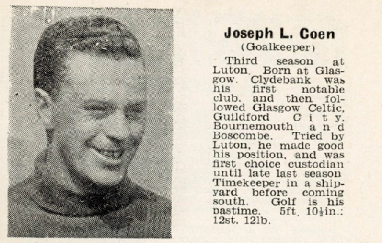Joe Coen | Hatters Heritage | A History of Luton Town FC