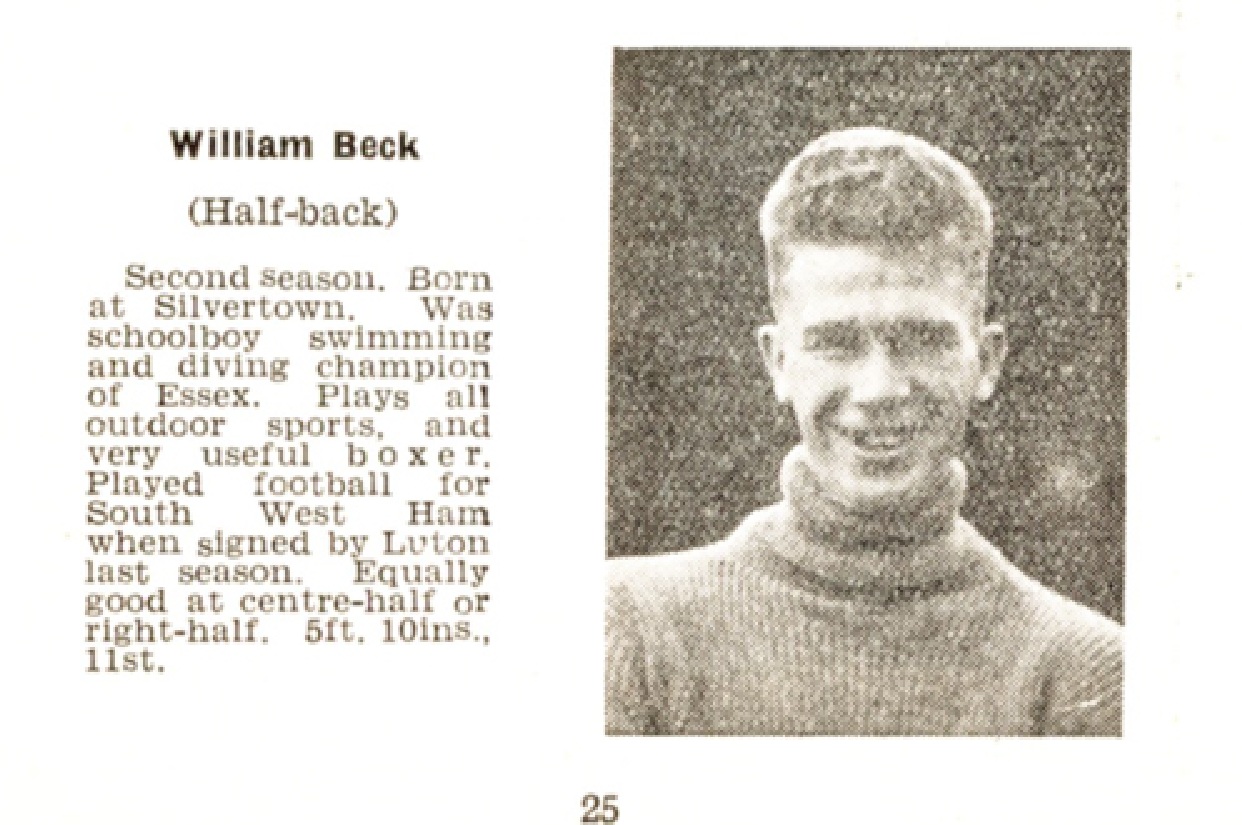 William Beck | Hatters Heritage | A History of Luton Town FC