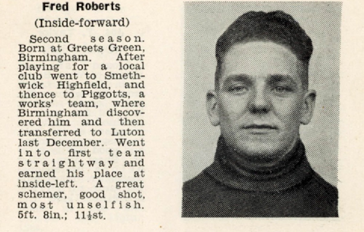 Fred Roberts | Hatters Heritage | A History of Luton Town FC