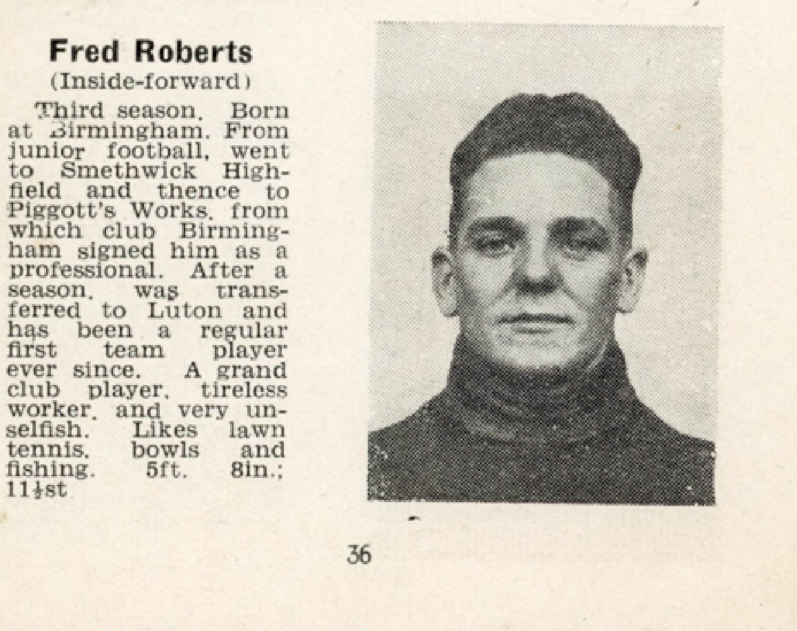 Fred Roberts | Hatters Heritage | A History of Luton Town FC