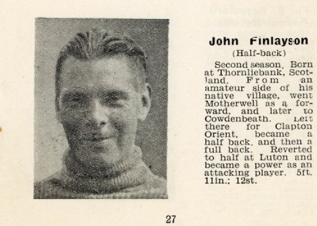 Jock Finlayson | Hatters Heritage | A History of Luton Town FC