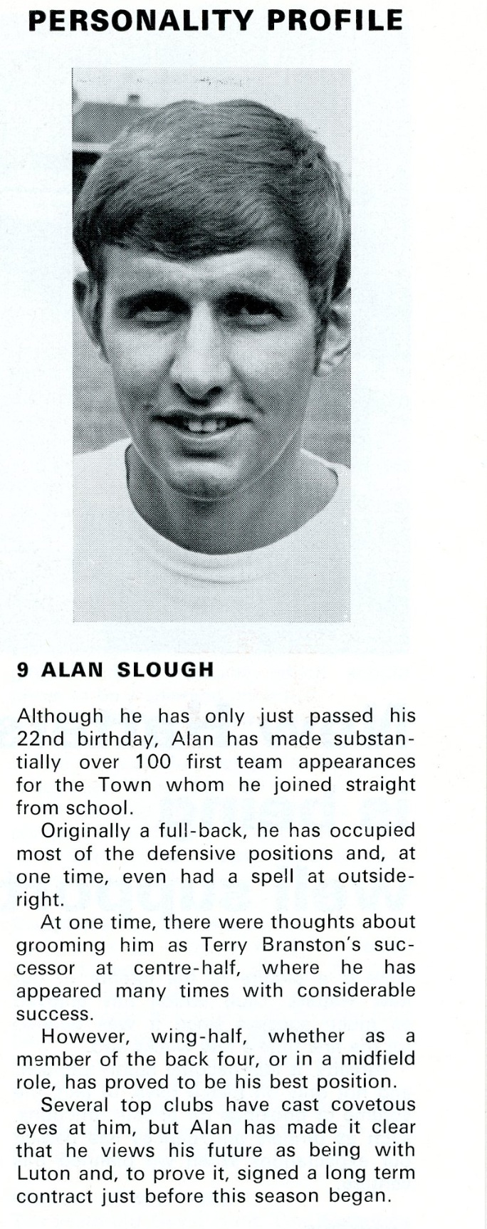 Alan Slough | Hatters Heritage | A History of Luton Town FC