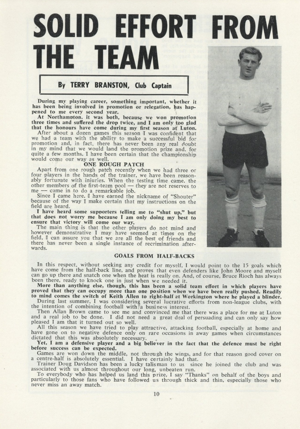 Terry Branston | Hatters Heritage | A History of Luton Town FC
