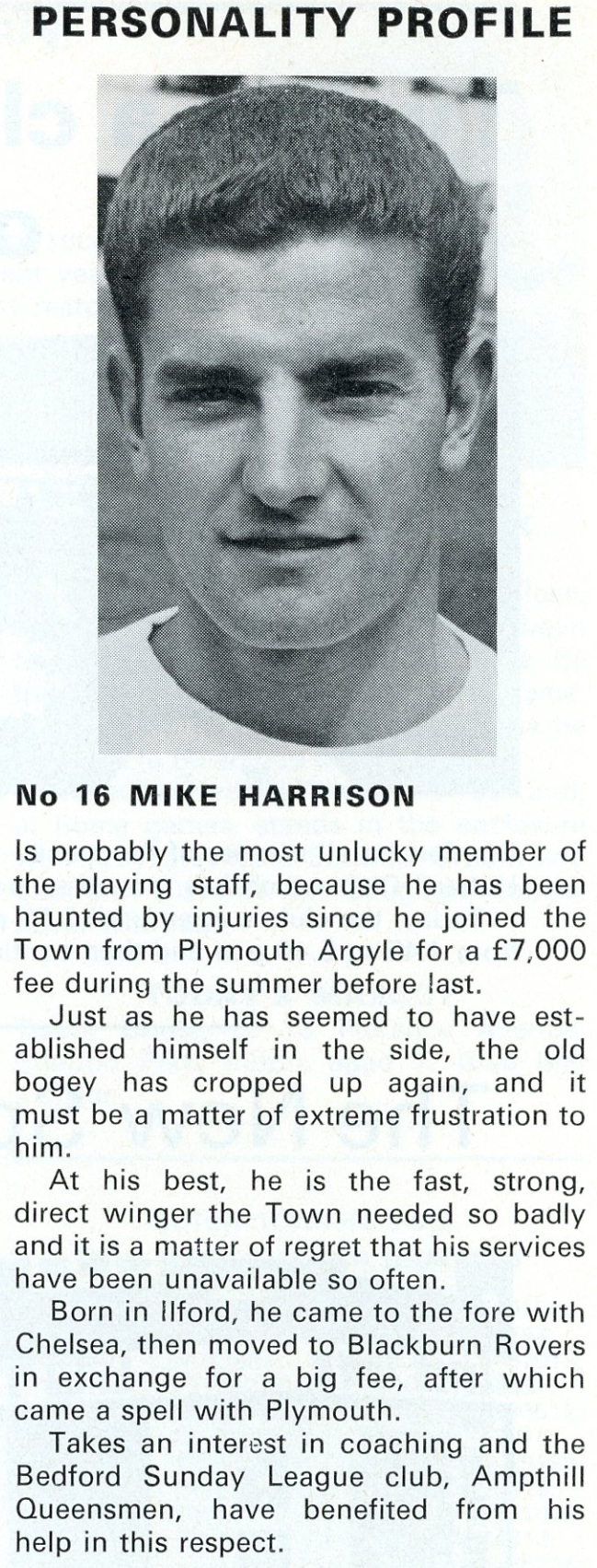 Mike Harrison | Hatters Heritage | A History of Luton Town FC
