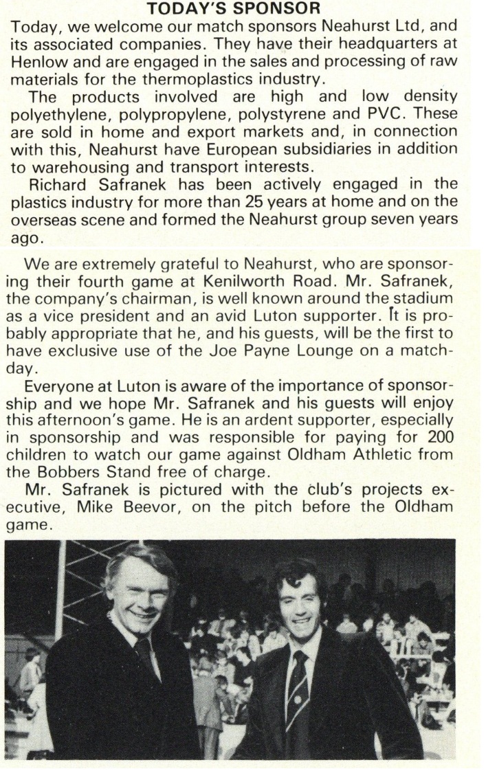 Richard Safranek | Hatters Heritage | Luton Town FC