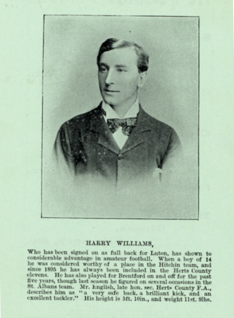 Harry Williams | Hatters Heritage | A History of Luton Town FC