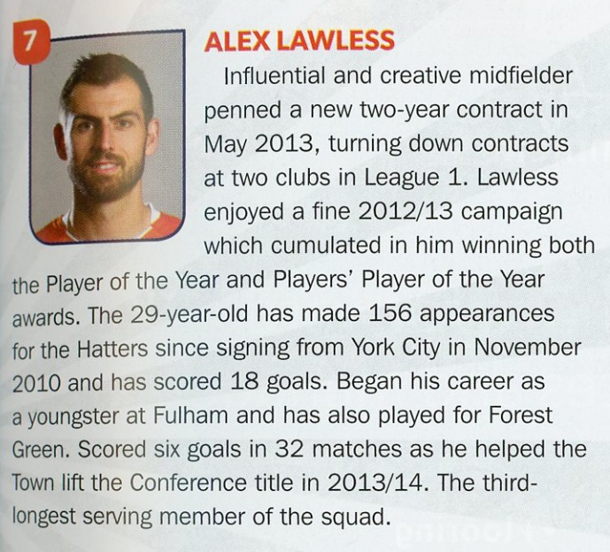 Alex Lawless | Hatters Heritage | A History of Luton Town FC
