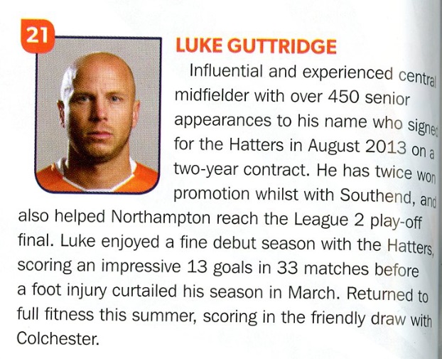 Luke Guttridge | Hatters Heritage | A History of Luton Town FC
