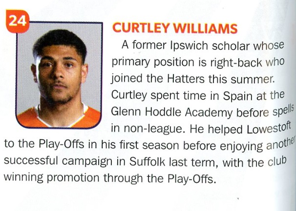 Curtley Williams | Hatters Heritage | A History of Luton Town FC