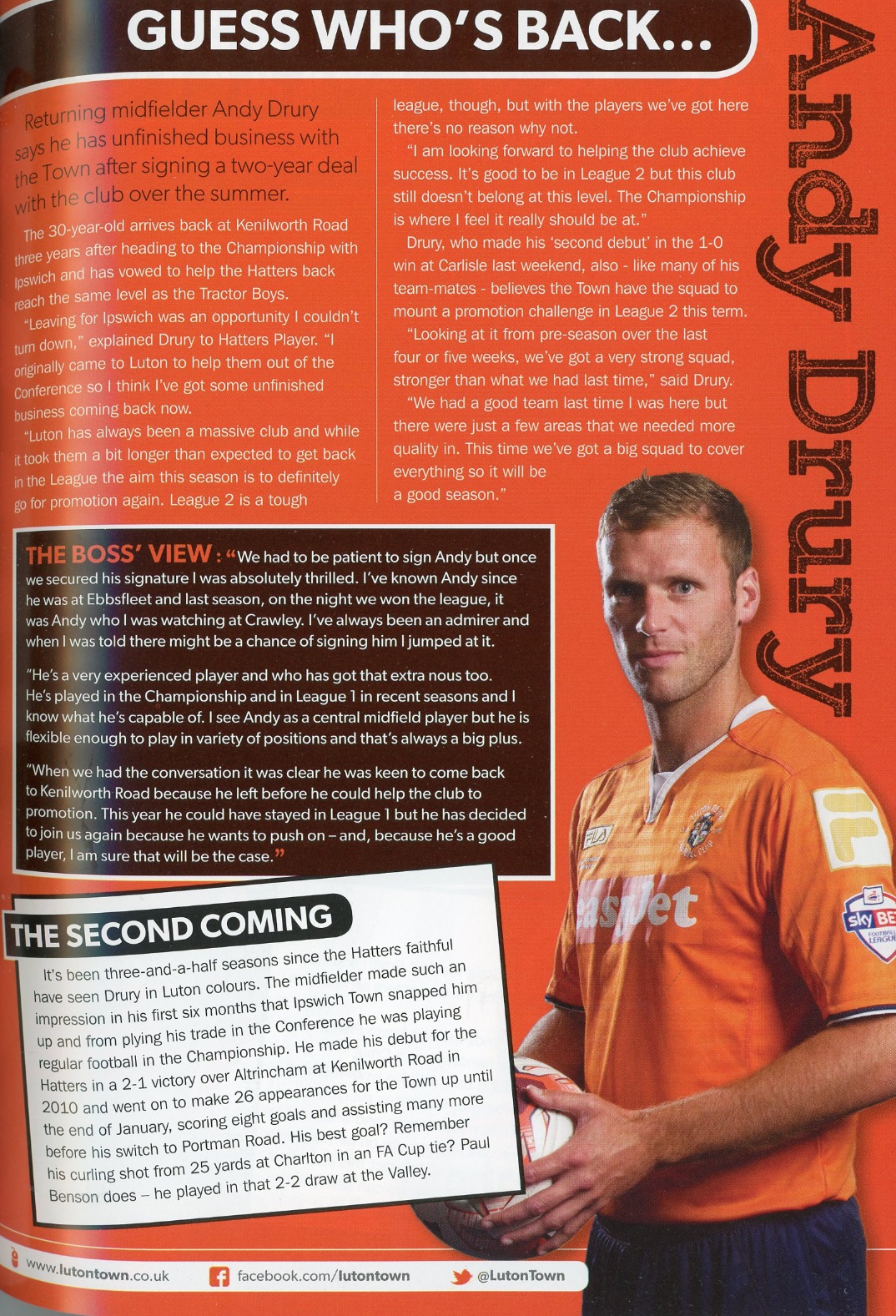 Andy Drury | Hatters Heritage | A History of Luton Town FC