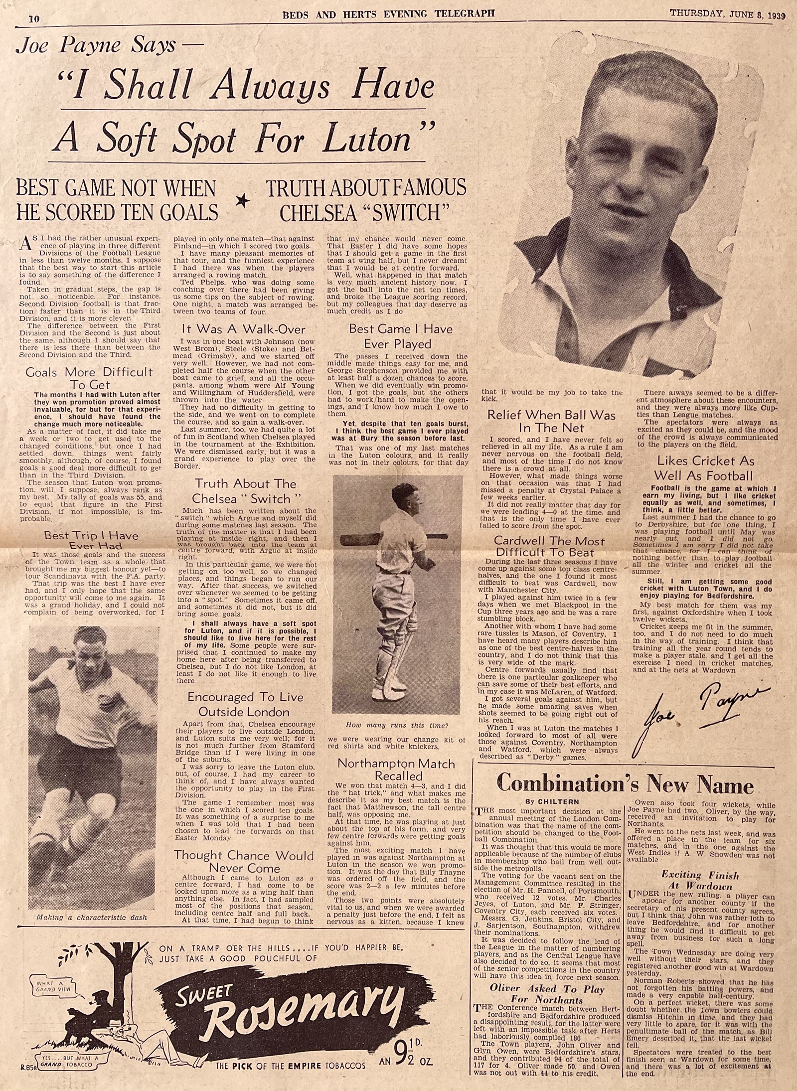 Joe Payne | Hatters Heritage | A History of Luton Town FC