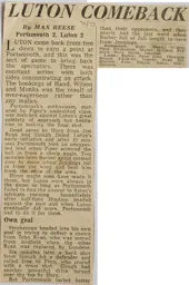 Portsmouth vs Luton Town FC (11th Nov 1972) | Hatters Heritage | A ...