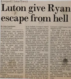 Liverpool vs Luton Town FC (13th Jan 1990) | Hatters Heritage | A ...